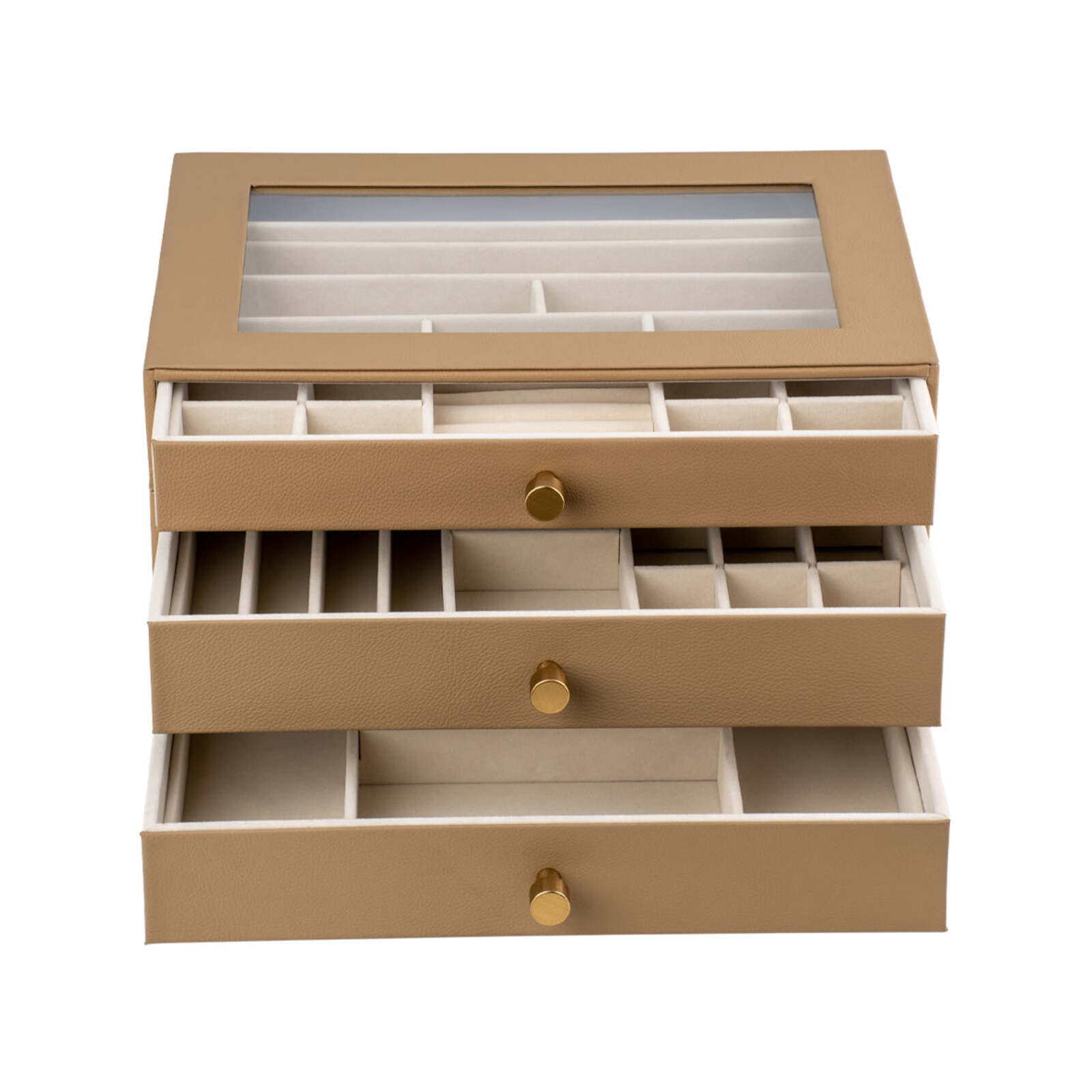 Cassandra's Large 3 layer Jewellery Box - The Lila Collection - Taupe ...
