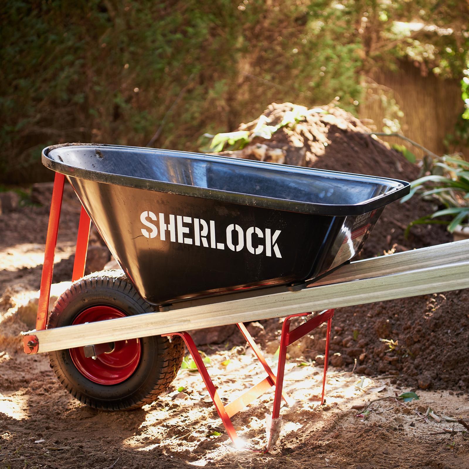 Sherlock 100L Trade Tough Premium Poly Tray Wheelbarrow - Bunnings ...