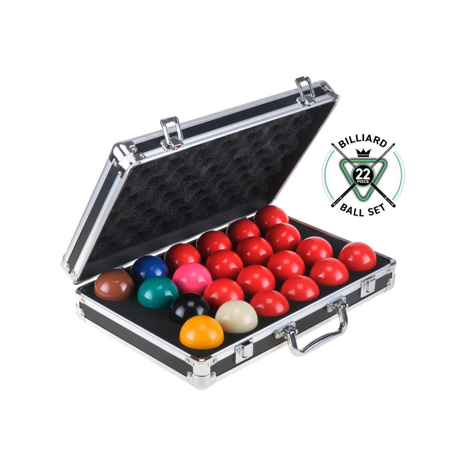 [22PCE] SAS Sports Snooker Ball Set With Aluminium Carry Case Premium ...