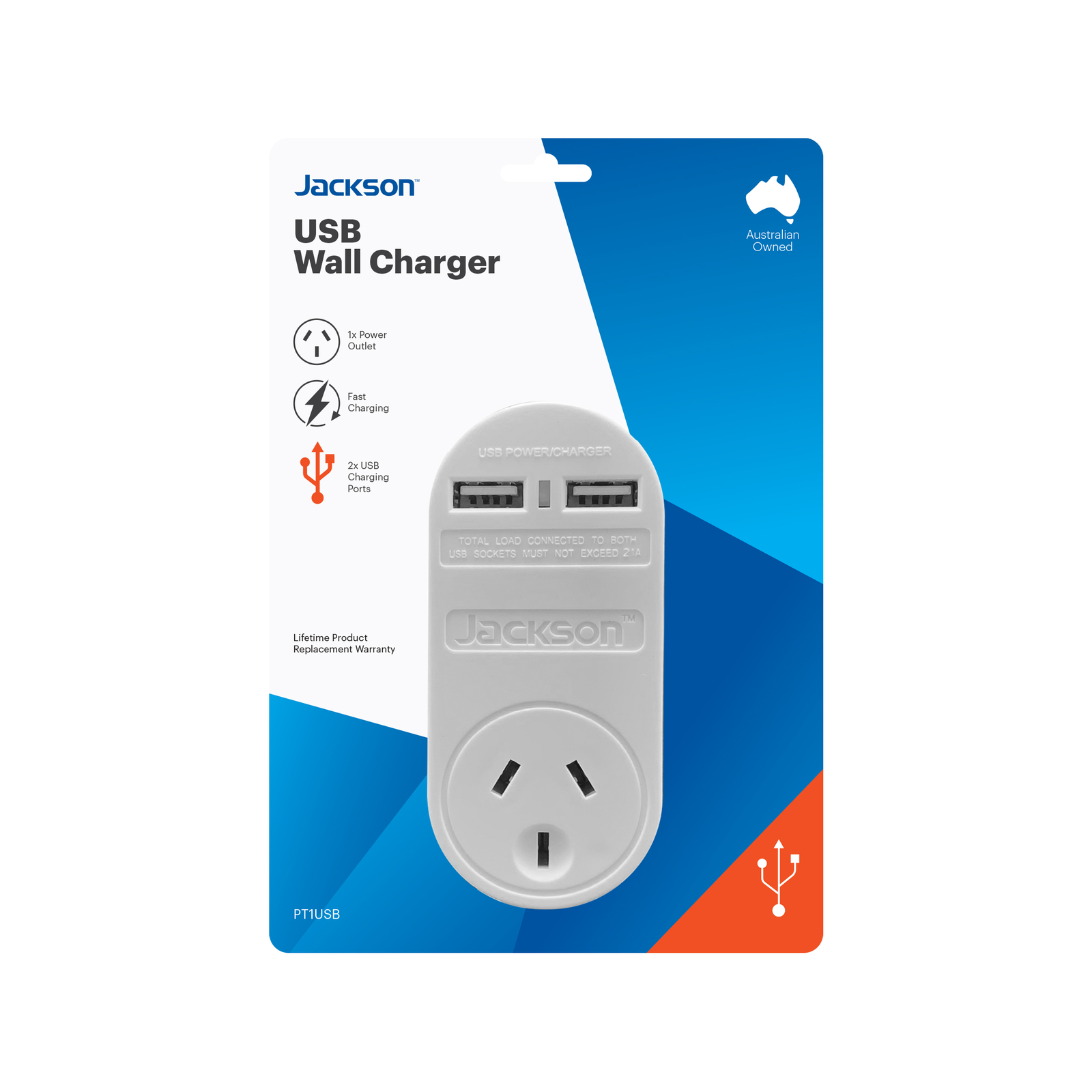 Jackson USB Charger With Dual Ports - Bunnings Australia