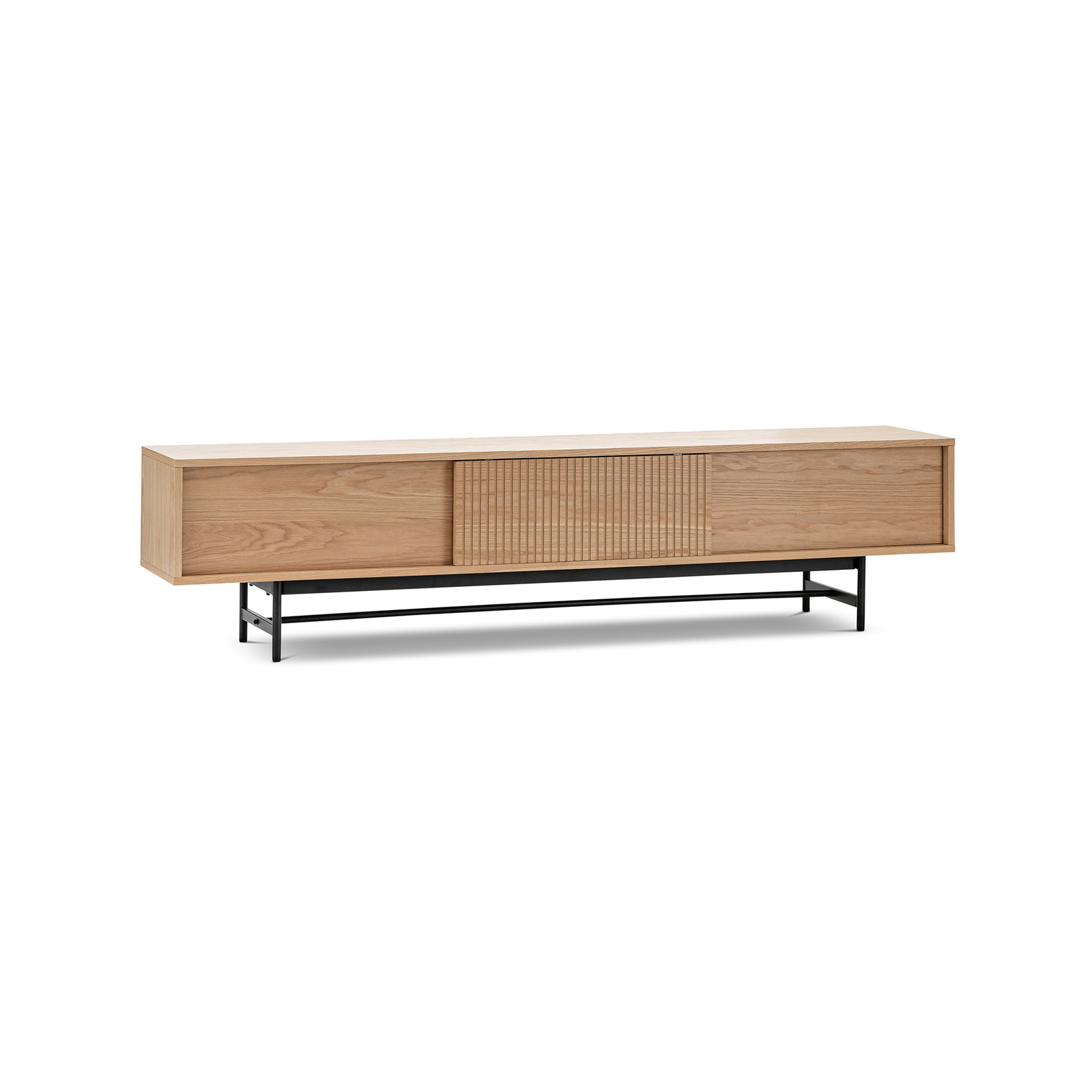 Arae 210cm 3 Door Natural Oak TV Entertainment Unit - Bunnings Australia