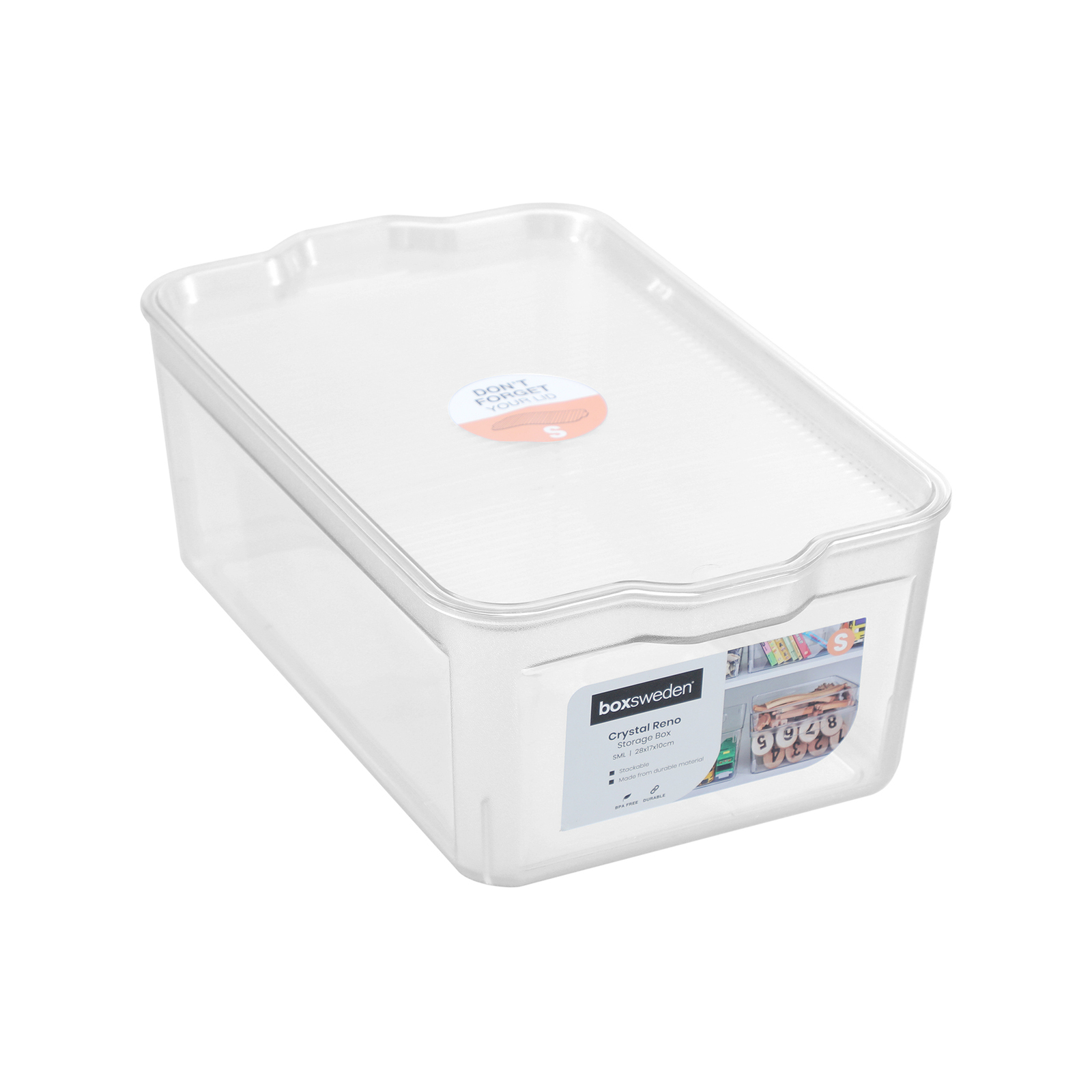 Boxsweden 28 x 17 x 10cm Small Crystal Reno Storage Box With Lid ...