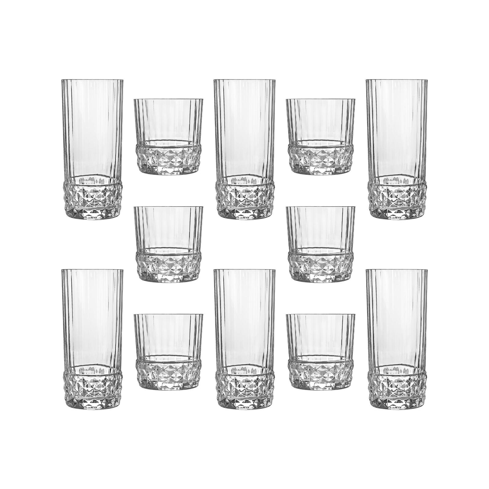Bormioli Rocco 12pc America '20s Glassware Set - 370ml, 490ml - Clear ...