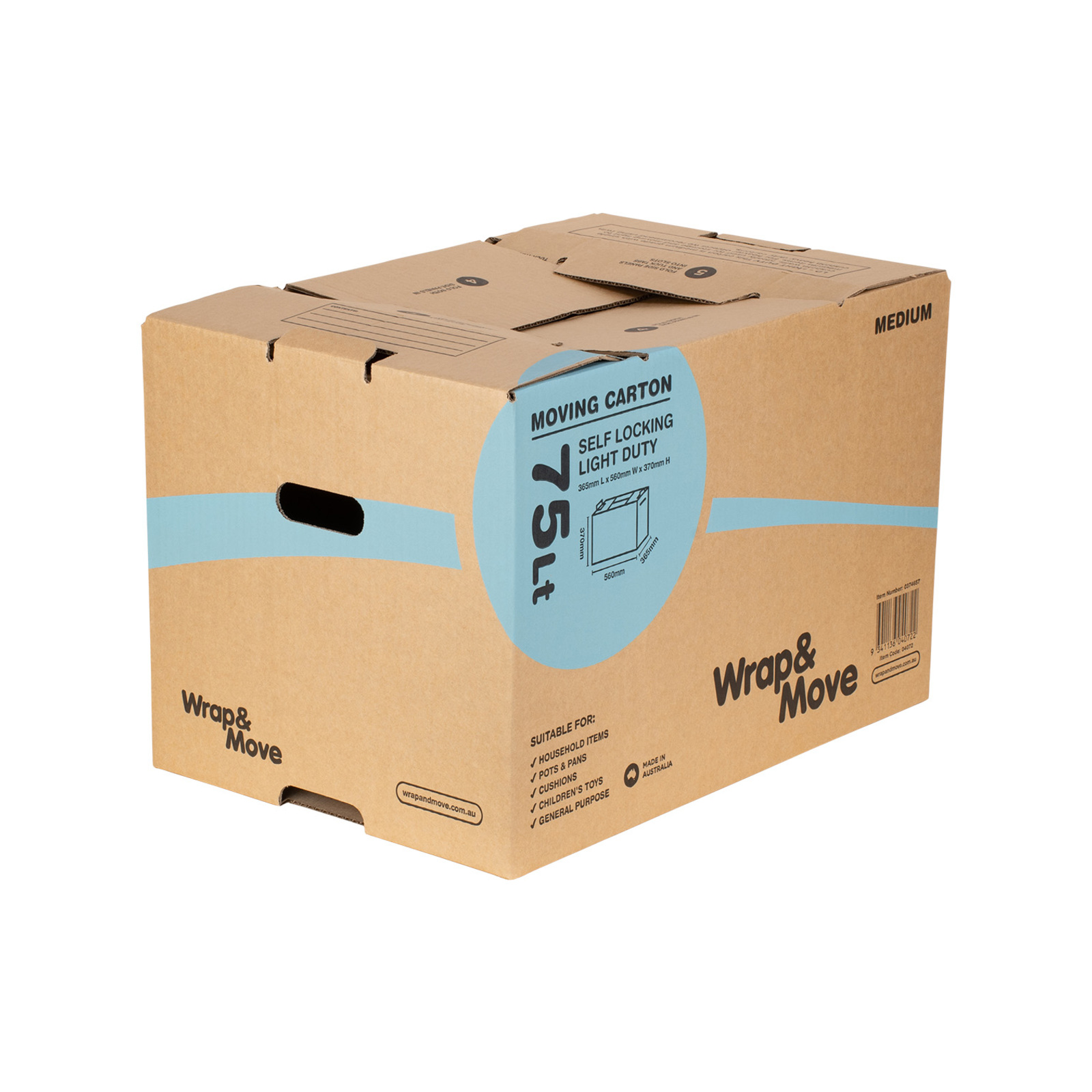 Wrap & Move 560 x 370 x 365mm 75Lt Light Duty Self-Locking Moving ...