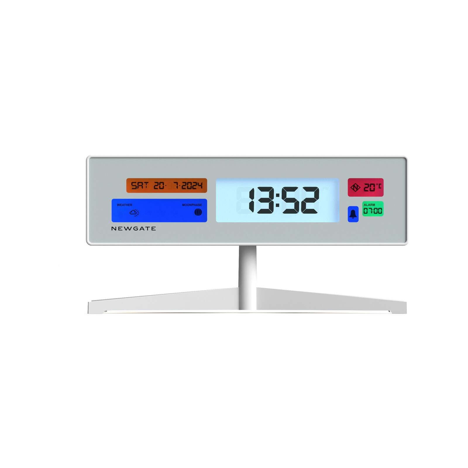 Newgate Supergenius Lcd Alarm Clock Matte White - Bunnings Australia