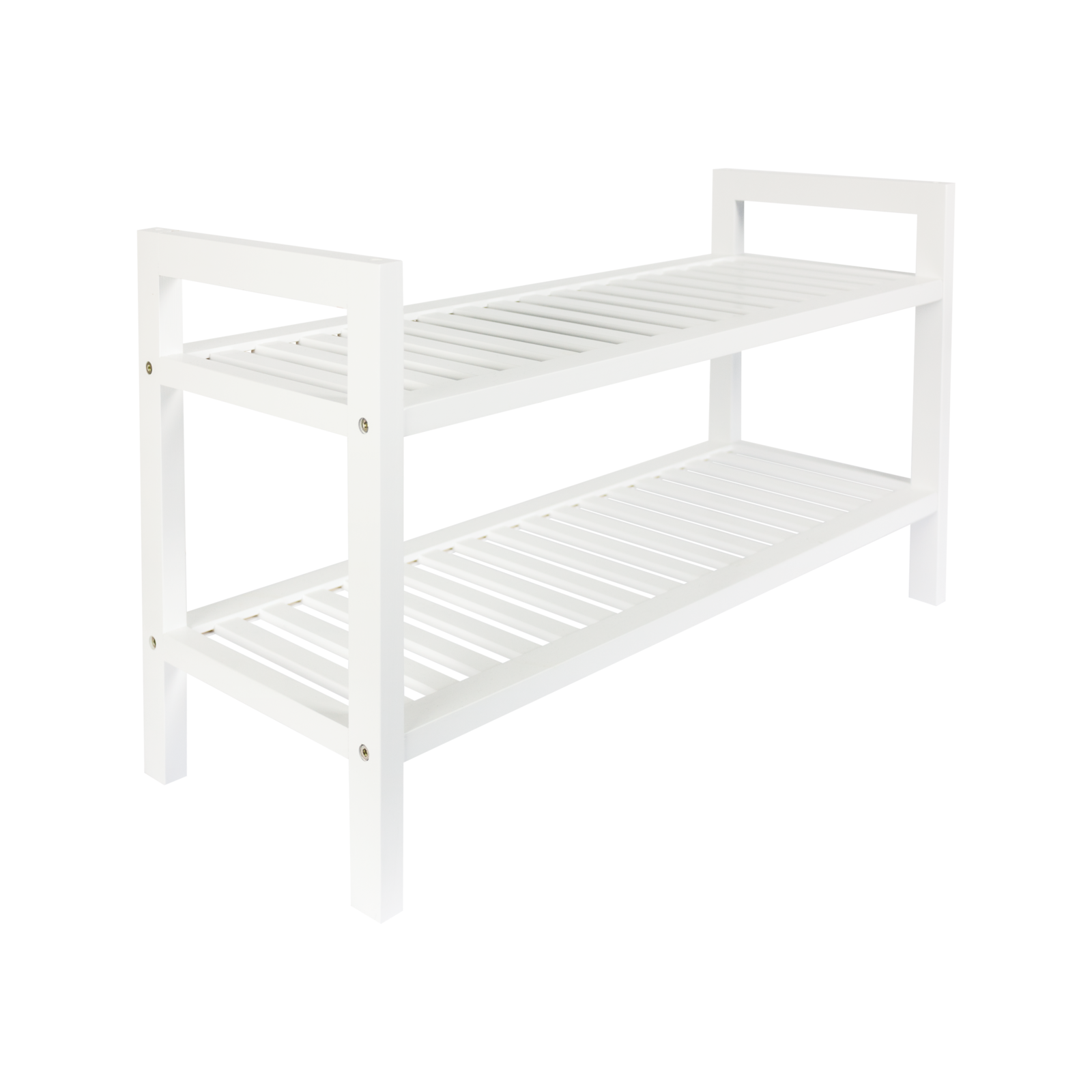 All Set White 2 Tier Wooden Shoe Rack - Bunnings Australia