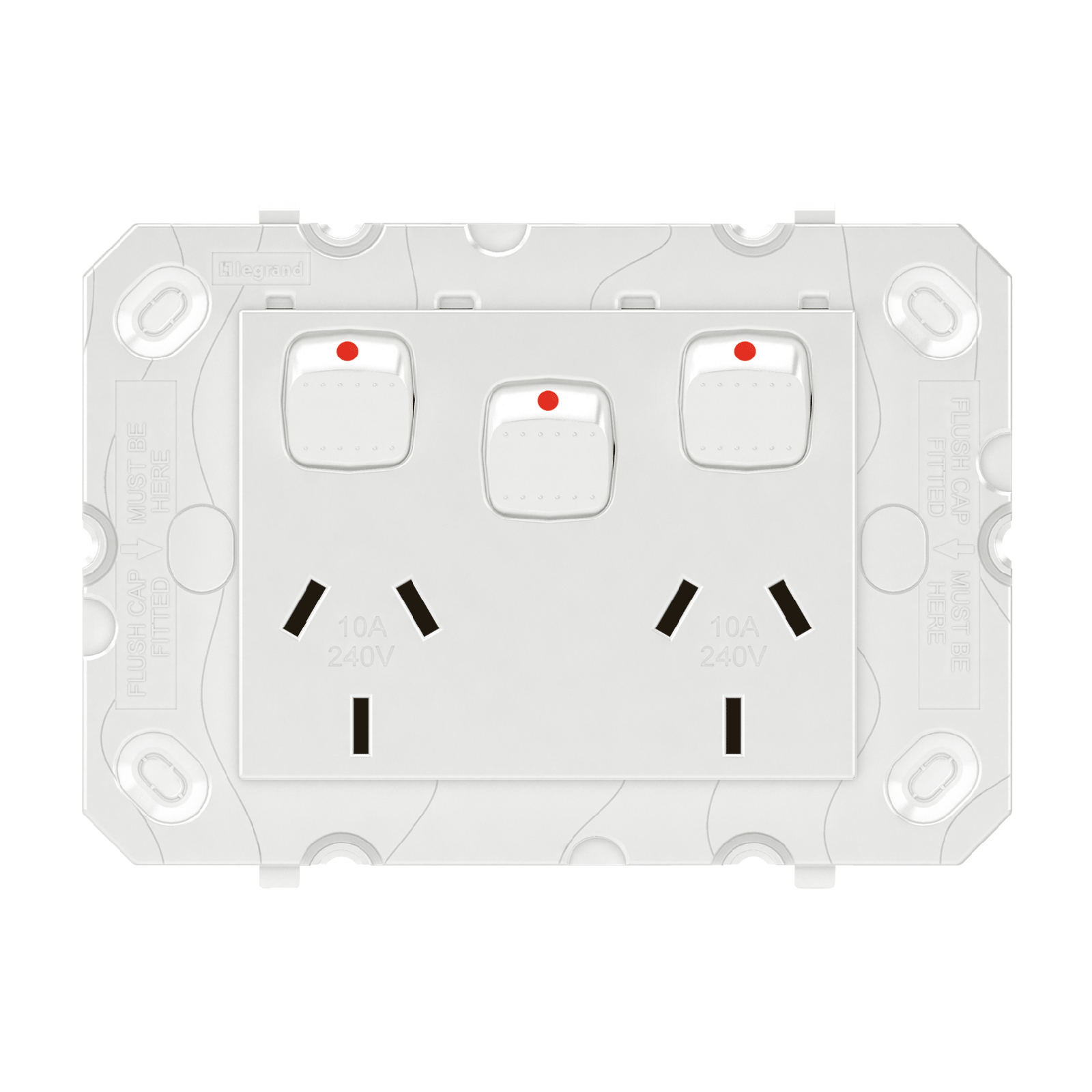 HPM ARTEOR Double Powerpoint With Extra Switch - Grid Only - White ...