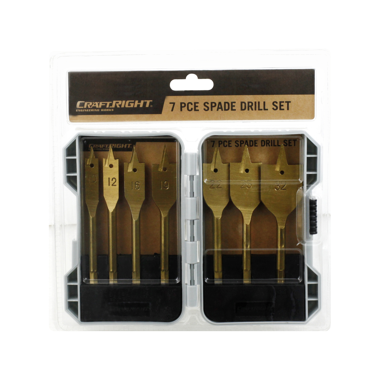 Craftright 7 Piece Flat Spade Drill Set - Bunnings Australia