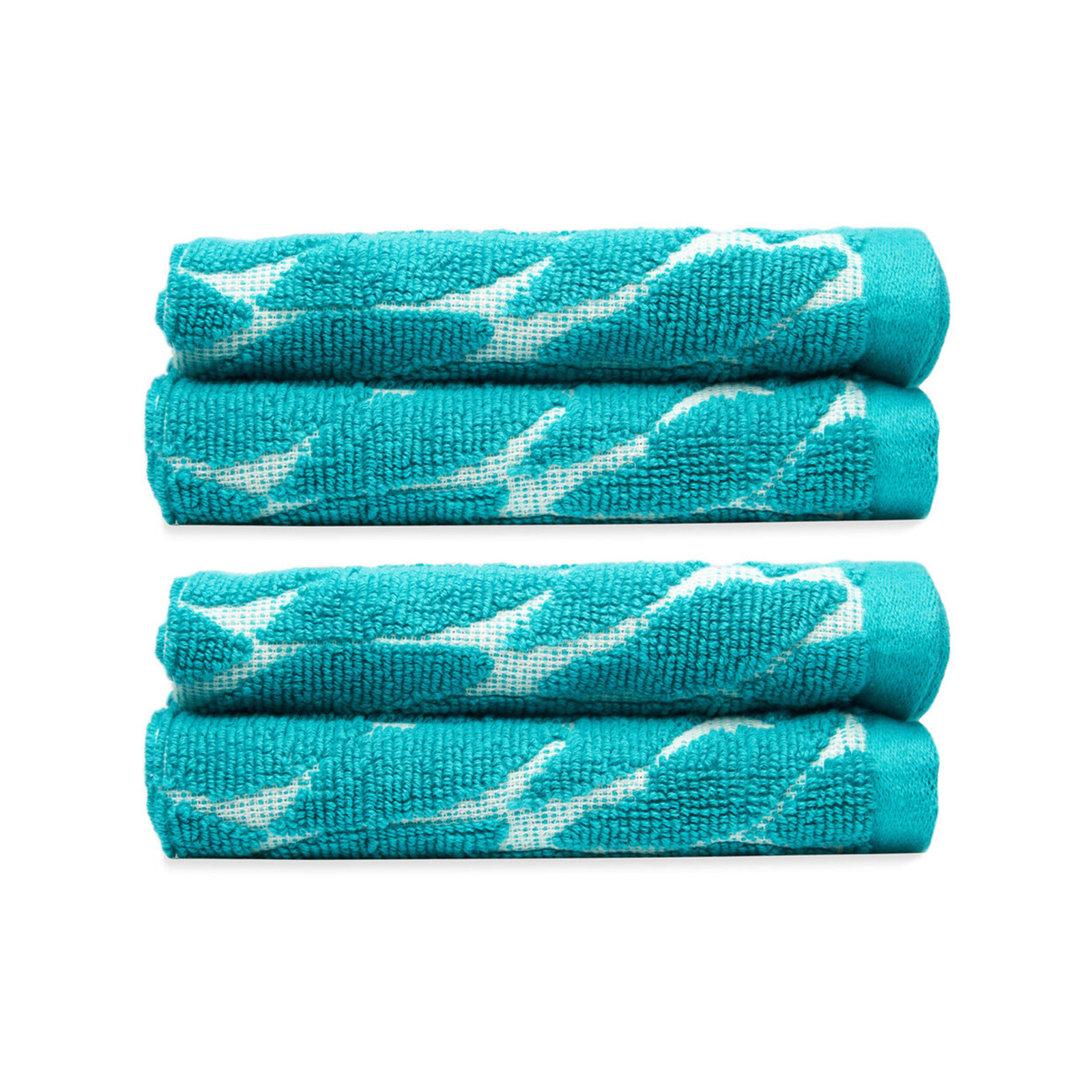 4x Sheraton Luxury Maison Garden Leaf 33x33cm Face Washer - Emerald ...