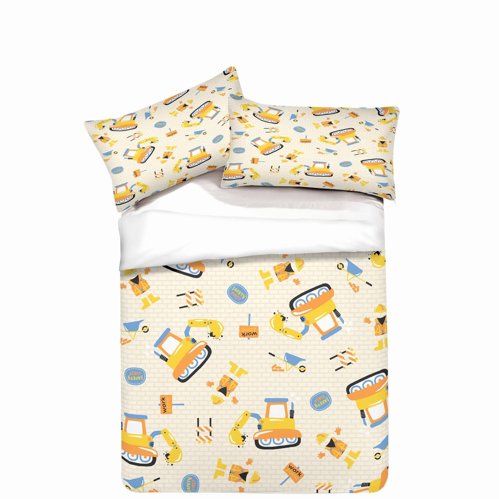 3D Cartoon Excavator Toy Quilt Cover Set Bedding Set Pillowcases 84 ...