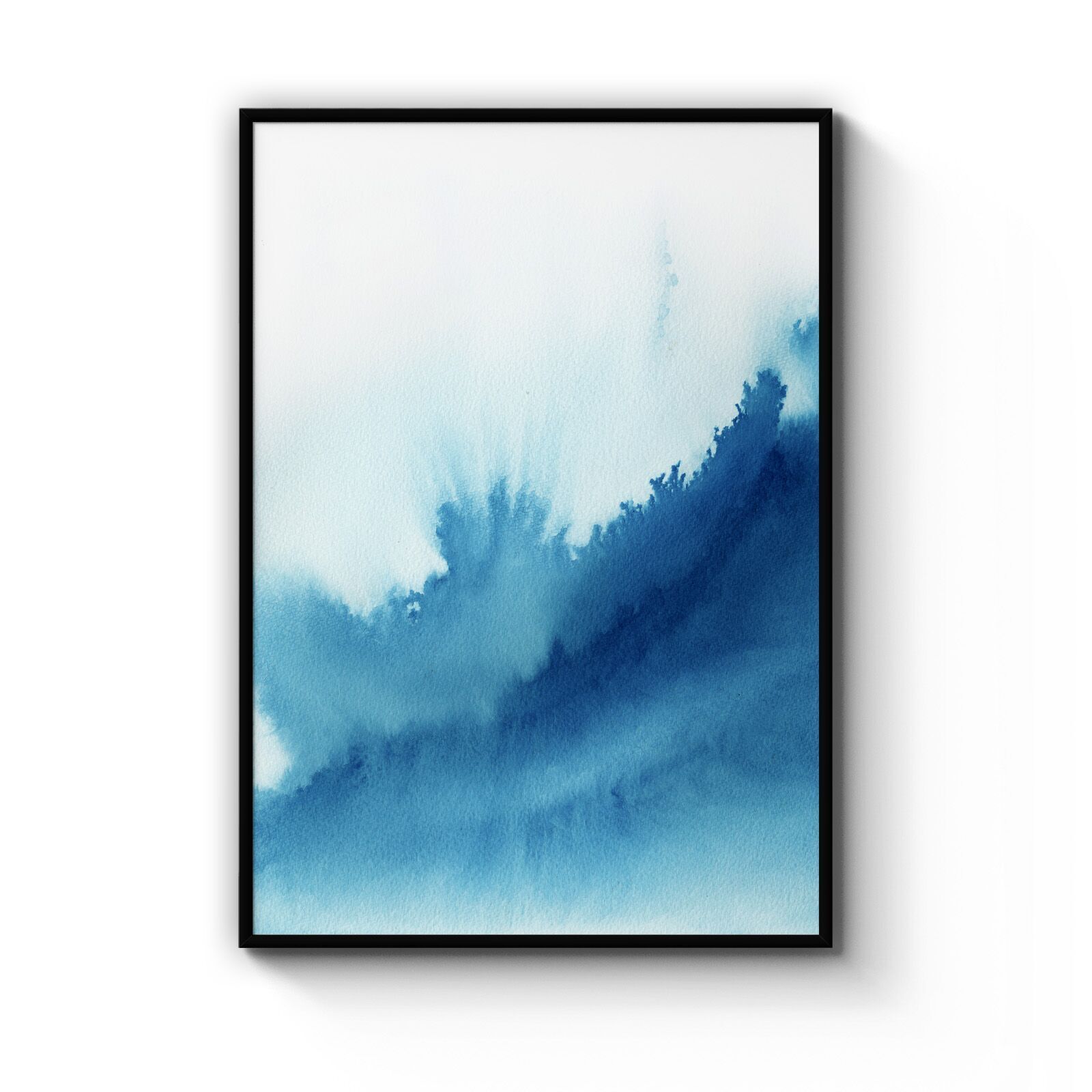Minimal Blue Painting Abstract Modern Wall Art - Bunnings Australia