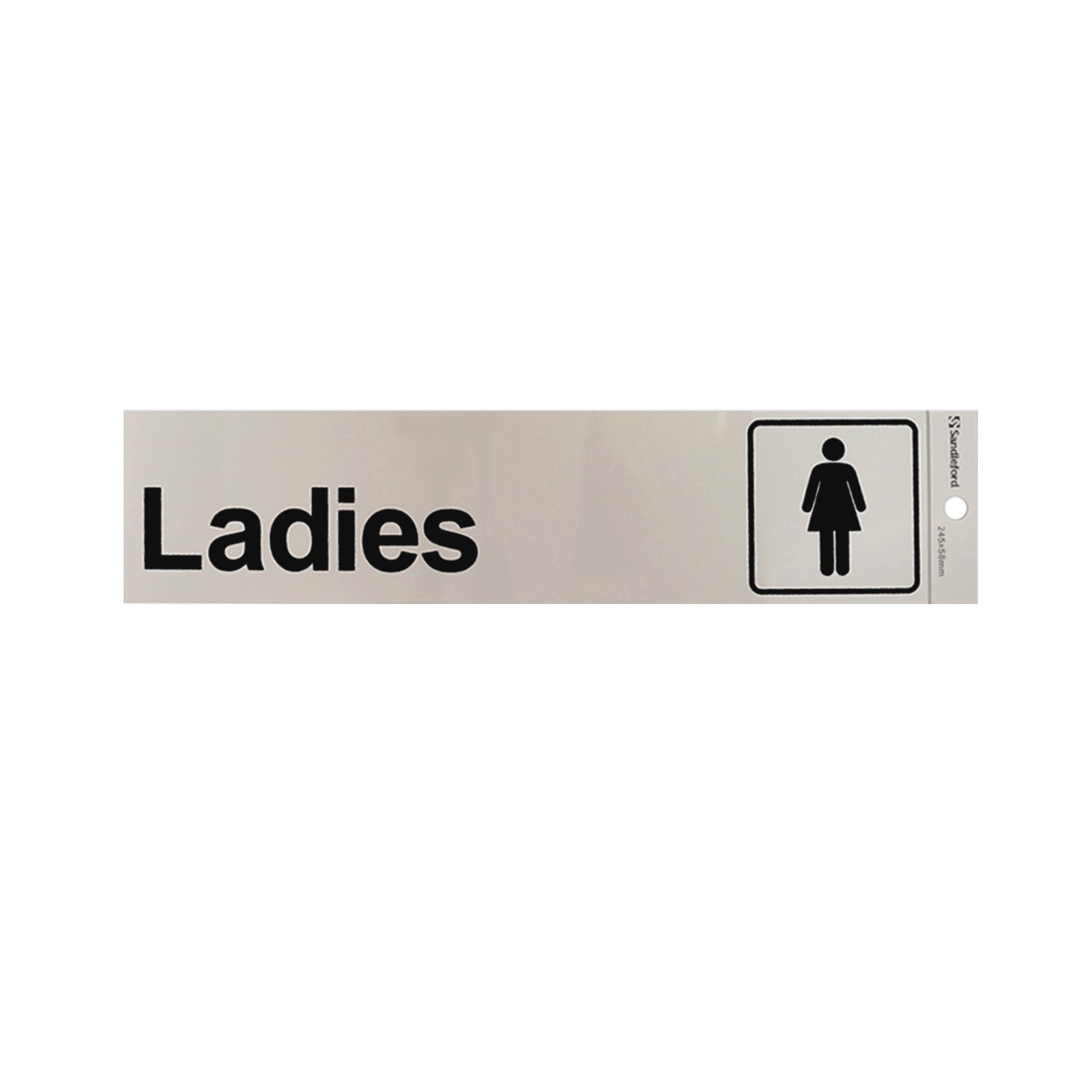 Sandleford 245 x 58mm Ladies Symbol Silver Self Adhesive Sign ...
