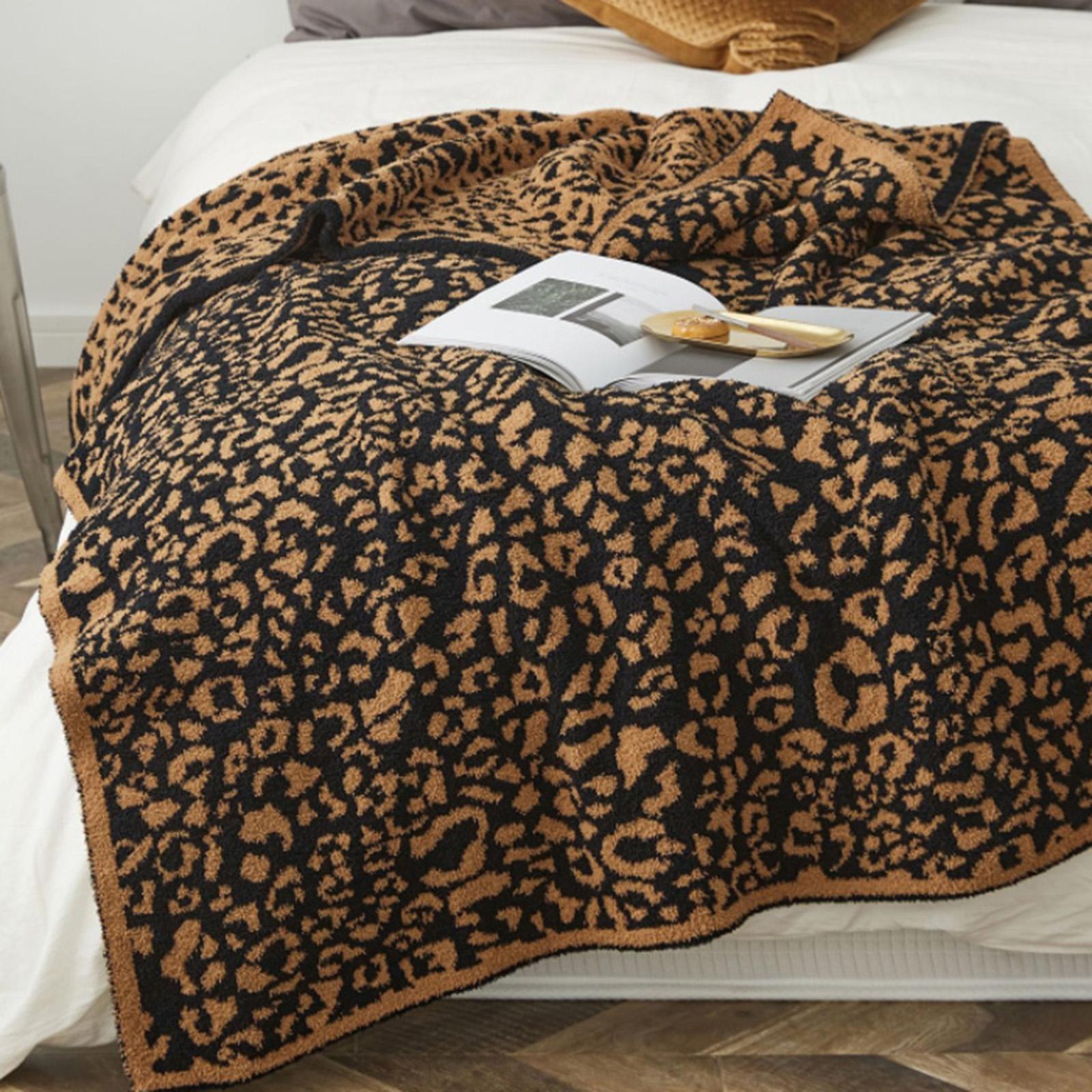 Cottonmore Leopard Pattern Microfibre Winter Blanket 130x160cm Super