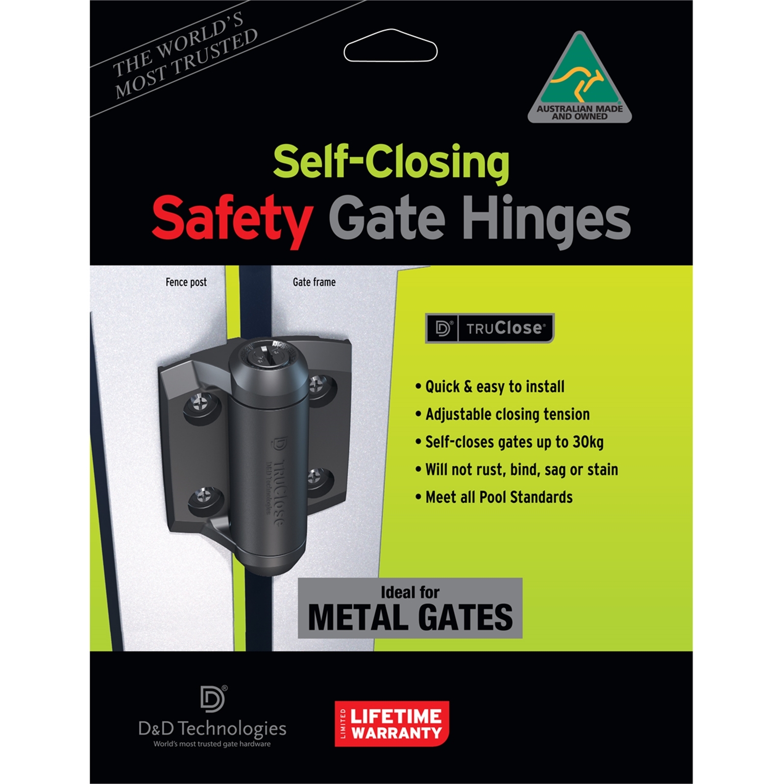 TruClose® Self-Closing Pool Gate Safety Hinges - Bunnings Australia