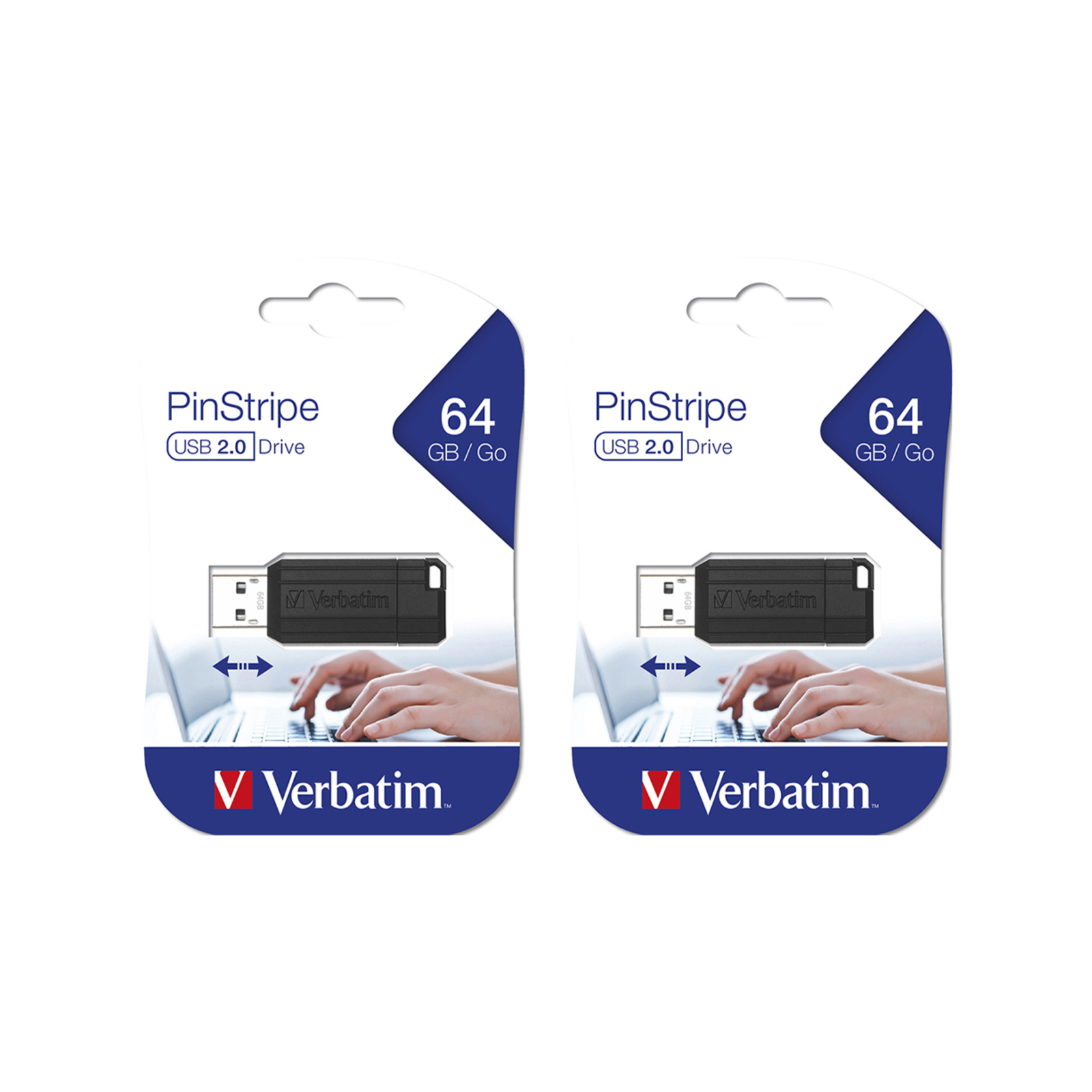 2x Verbatim Store'n'Go Pinstripe 64GB USB Drive - Black - Bunnings ...