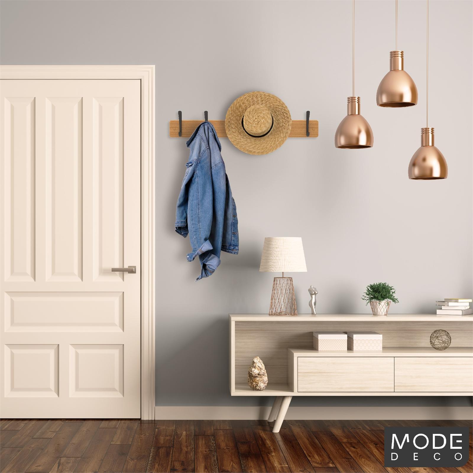MODE 6 Black Hooks on Bamboo Board Hat and Coat Rack - Bunnings Australia
