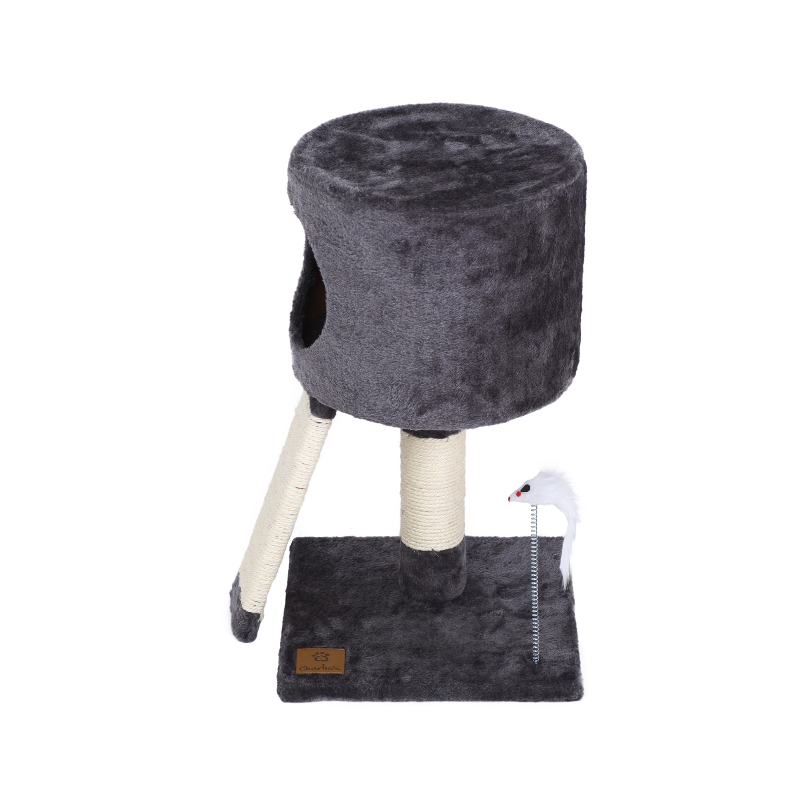 Charlie's Pet Cat Tree Cubby with Scratching Slope - Charcoal ...