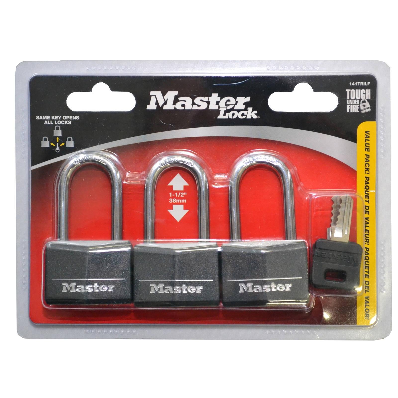 Master Lock 40mm Long Shackle Covered Aluminium Padlock - 3 Pack ...
